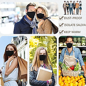 YYTDAISHU 6 Pack Black Reusable Breathable Cloth Face Protection, Adjustable Washable Male and Women Fashion Face Protection Cover