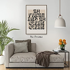 So Fresh and So Clean Clean Canvas Matisse Prints Modern Typography Wall Art Abstract Wall Art Prints Boho Paintings Black and Brown Abstract Wall Art Neutral Contemporary Wall Art 16x24inch Frameless