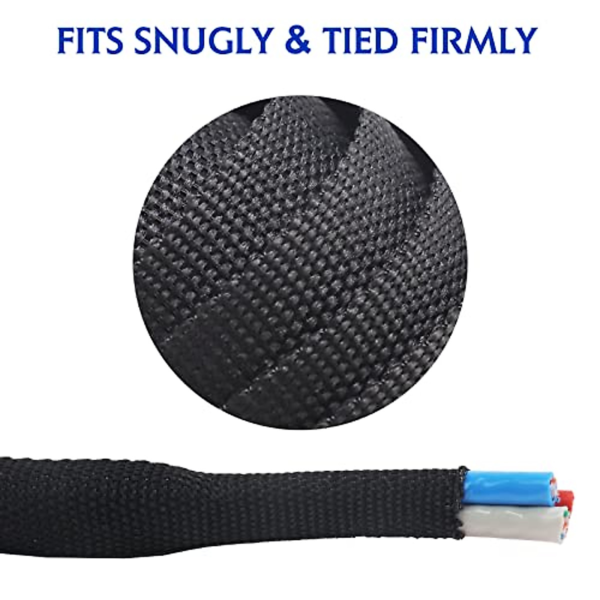 1" 5FT Heat Shrink Braided Tubing, 2:1 Ratio Shrinkable Fabric Sleeve, Tear-Resistant for Protection Automotive Cable Marine Mechanical Wires Abrasion