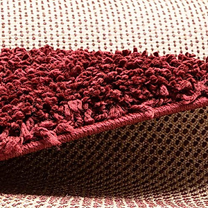 Super Area Rugs Fluffy & Soft Fiber Shag Rug Perfect for Living Rooms, Dining Rooms and Home Decor, Cranberry Red, 4' X 6' Rectangle