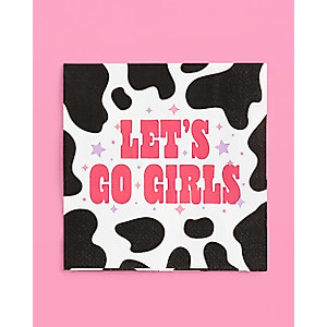 xo, Fetti Let's Go Girls Rodeo Napkins - 3-ply, 25 pcs | Bachelorette Party Decorations, Nashville Supplies, Cowgirl Bride Party Favors, Birthday Party, Western Theme