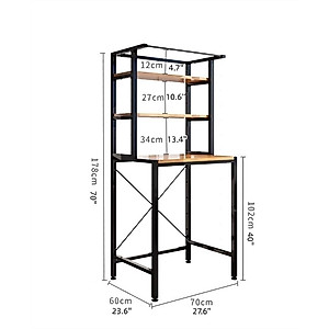 ROPSHTSF Shelves, Bathroom Tiers, Floor Storage, Gap Storage, Washing Machine Rack, 3-Tier Laundry Room Shelf Over The Washing Machin, Storage Rack(White)
