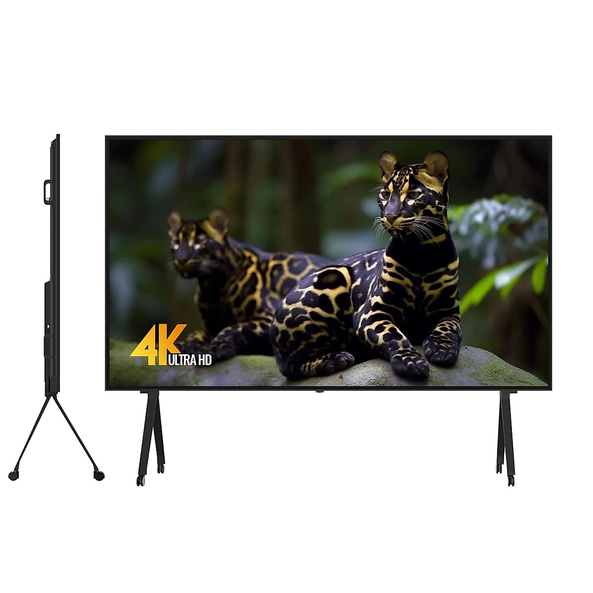 GTUOXIES 98 Inch 4K Digital Signage TV A+ Panel with Floor Stand, Civil, Commercial with Wi-Fi, Bluetooth, HDMI, USB, Wire/Wireless, Full Array LED Back Light