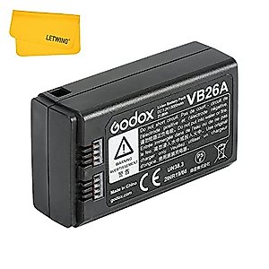 GODOX V1 Battery VB26 VB26A VB26B Lithium Battery Pack V1-S V1-C V1-N V1-F Round Head Flash and V860III Series Flash V850III AD100Pro Flash Speedlight