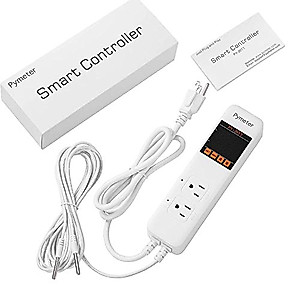 Pymeter Digital Temperature Controller Dual Probe Reptile Thermostat Controlled Outlet for Terrarium Heat Mat Heating Pad, Switch Cooling Fan Freezer Fridge ON & Off at Setpoints 10A 1200W