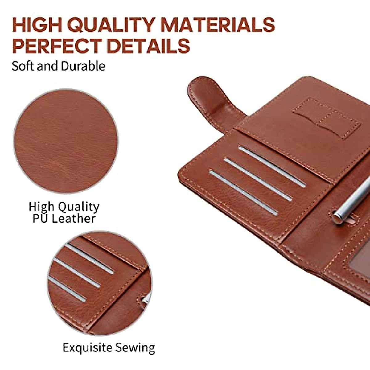 MCmolis Passport and Vaccine Card Holder Combo,RFID Blocking Leather Cover Case Travel Documents Organizer Protector With CDC Vaccination Card Slot and Magnetic Buckle-Brown