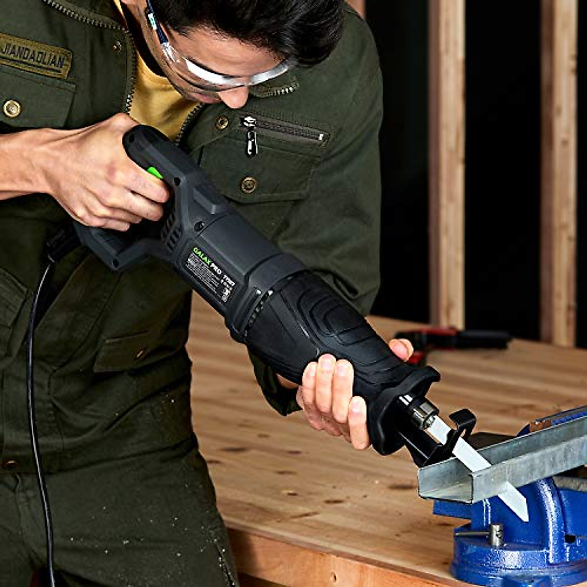 GALAX PRO Reciprocating Saw, 7.5 Amp Variable Speed Corded Reciprocating Saw with1-1/8"(28mm) Stroke Length, 2800SPM and 6" Max. cutting Depth in Wood and Metal Cutting