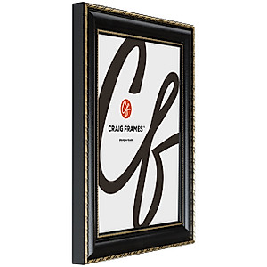 Craig Frames Victoria, 20x24 Picture Frame Matted for a 16x20 Photo, Ornate Black and Gold