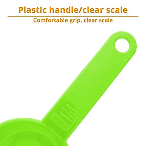 KUFUNG Kitchen Baking Plastic Measuring Spoon &Cups Set for Dry or Liquid (11 pcs, Green)