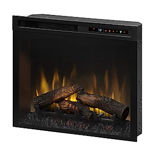 Dimplex 28 Inch Built-in Electric Fireplace - Multi-Fire XHD Firebox with Logs and Realistic Multi-Color Flames | Model: XHD28L