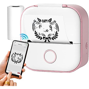 gemdwpw Snapprint Portable Printer, Printpod, Mini Photo Sticker Printer, Print Pod, Mini Sticker Portable Printer for School-White||4* Pod Roll