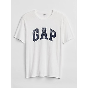 GAP Mens Logo T-Shirt in Slub T Shirt, True Black, X-Large US