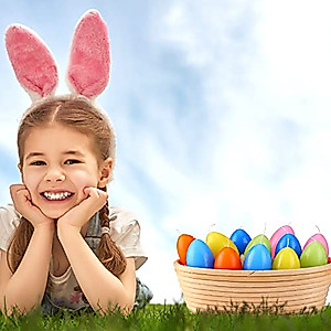 12 Pcs Easter Eggs Candles Soy Wax Colorful Easter Candles Gift Happy Easter Egg Candle Unscented Egg Shape Candle for Home Room Indoor Easter Party Decorations, 6 Colors
