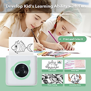 SHUAIGUO L8 Mini Thermal Printer Pocket Label Maker Portable for Photo Picture DIY Meno Meeting Notes Journal Work Plan 203DPI Wireless BT Connection with 1 Roll Paper Organiation Gift for Study