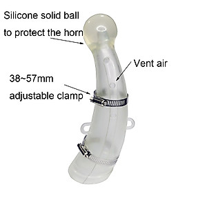 QIQIRO Large Size Silicone Goats Calf Cattle Bull Cow Big Horn Cover Anti-Fight Protective Cover Cow Horn Protector Round Cornered With 4 Clamps(Large Size 9.45''X2.16'')