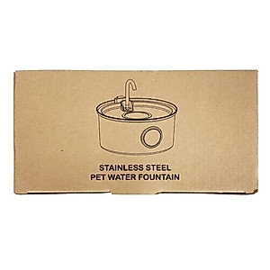 Cat Water Fountain Stainless Steel - Dog Automatic Waterer Bowl - Auto Pet Dispenser - Small Pets Drinking Waterer Indoor - Auto Dish Animal Fountains - 108oz/3.2L Metal Self Kitty Watering Supplies