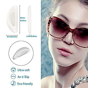 Eyeglass Nose Pads, Adhesive Anti-Slip Nose Pads, Soft Silicone Nose Pad Cushion for Glasses, Eyeglasses, Sunglasses, 12 Pairs(Clear)