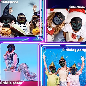 BLINWORLD LED Mask for kids - Gesture Sensing Transforming Light Up Face Mask for Halloween Birthday, and Masquerade Party - Mask Flashes (Mask flashes 01)