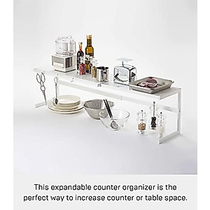 Yamazaki Home Tower Expandable Support Rack - Kitchen Storage Shelf Organizer - Large - Steel