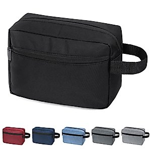DLEPGM Toiletry Bag for Men and Women, Portable Travel Makeup Bag, Water-resistant Shaving Bags for Toiletries Accessories, Travel Organizer Bags with Divider and Handle(Black)