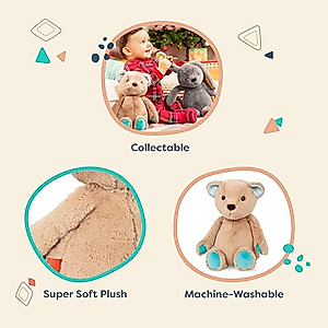 B. toys- B. softies-12" Plush Bear- Soft & Cuddly Plush Teddy Bear – Huggable Stuffed Animal Bear Toy – Washable – Newborns, Toddlers, Kids- Happy Hues-Cara-Mellow Bear- 0 Months +