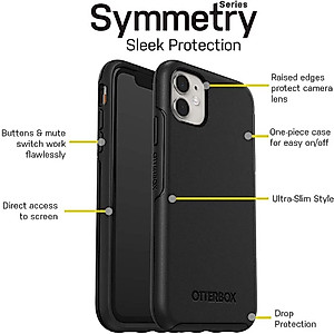 OtterBox Symmetry Series Case for iPhone 11 and iPhone XR - Includes Cleaning Cloth - Risk Tiger (Mandarin RED/PUREED Pumpkin)