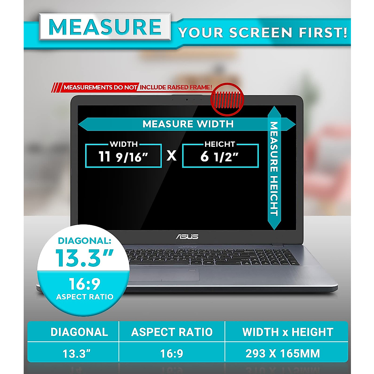 PYS Upgrade 27 Inch Computer Monitor Privacy Screen Filter with - 16:9 Aspect Removable Anti Glare Blue Light Crystal Clear Privacy Screen Shield - No Magnetic No Glue - Anti Scratch Screen Protector