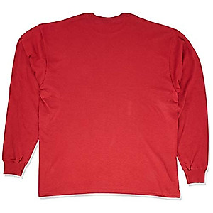 Soffe Men's Long-Sleeve Cotton T-Shirt, Cardinal, Large