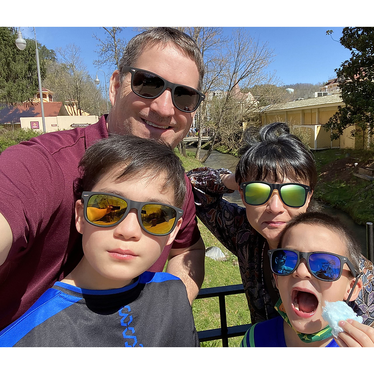 Fsmiling Womens Mens Sunglasses bulk Adults Party Sunglasses Neon Sunglasses Set Color Mirror Lens UV Blocking 15 Pack