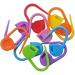 Lily Sugar'n Cream 100% Cotton Yarn 6-Pack Bundle with Bella's Crafts Stitch Markers (Blue Mix 2)