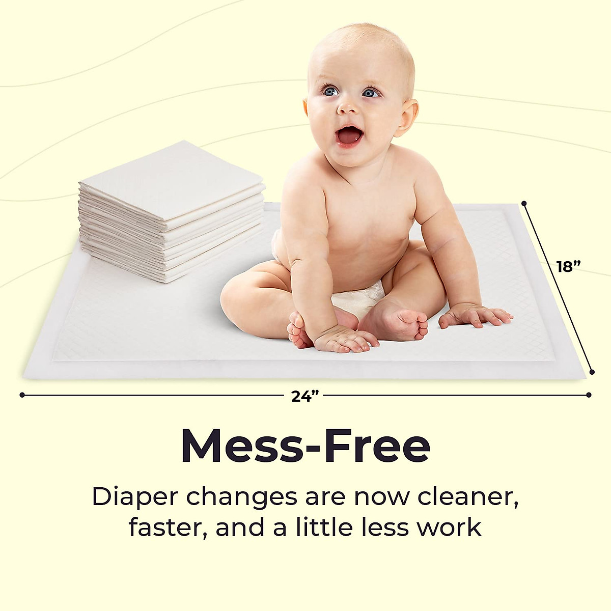 Peekapoo - Disposable Changing Pad Liners (100 Pack) Super Soft, Ultra Absorbent & Waterproof - Covers Any Surface for Mess Free Baby Diaper Changes