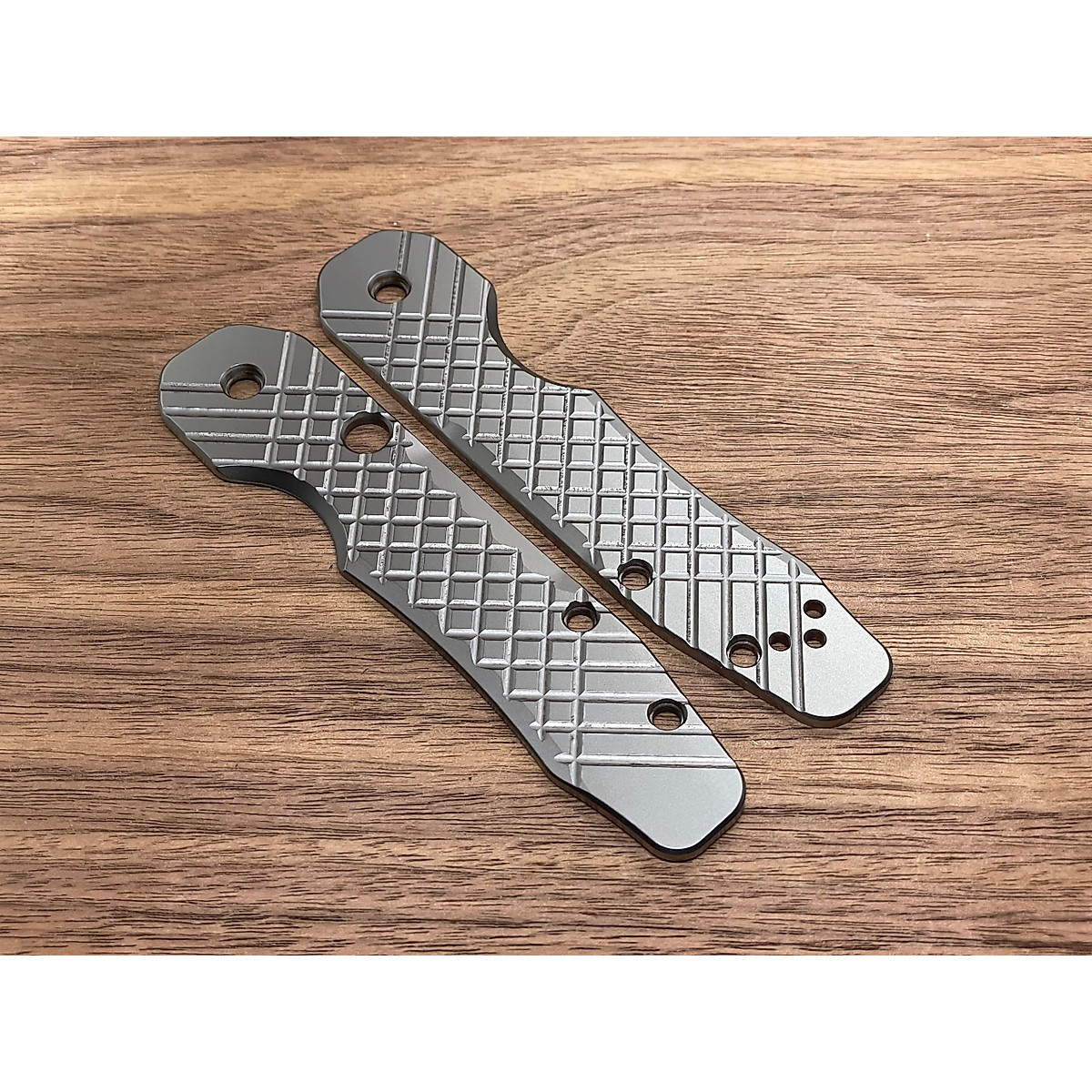 Black engraved FRAG milled Titanium Scales for Spyderco SMOCK