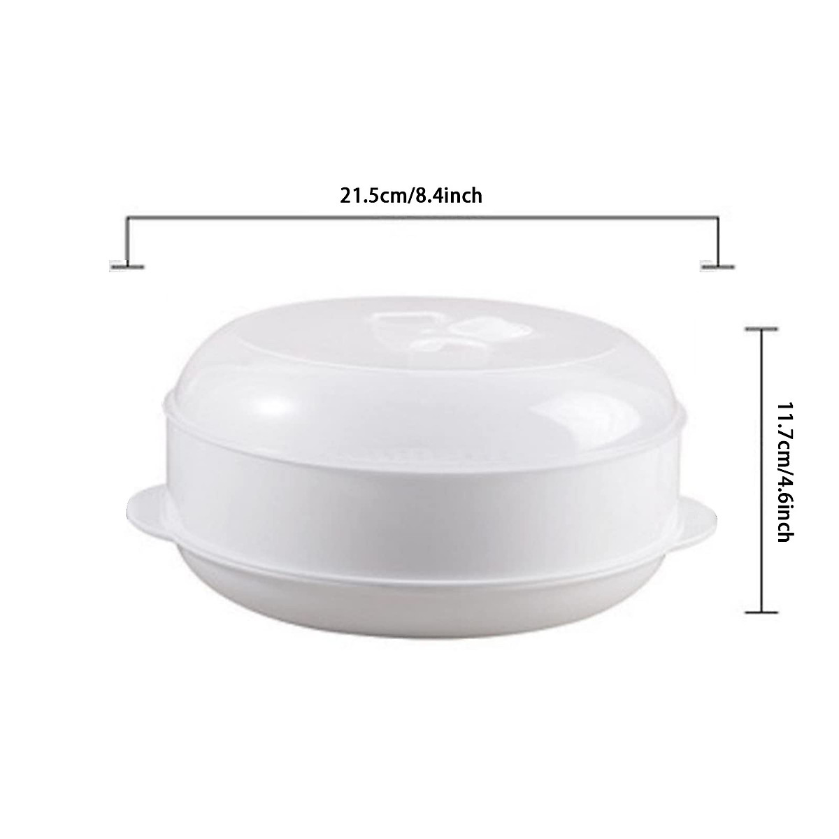 Plastic 1-Tier Microwave Steamer Heating Steamer, Vegetable Steamer for Cooking with Lid and Tray