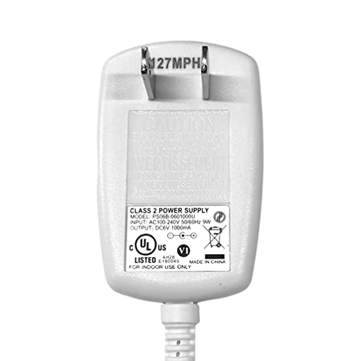 Fisher-Price Baby Swing Power Cord AC Adapter, White (NOT compatible w/Rock & Play or Smart Connect Soother)