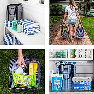 SCOUT Bagette Market Tote, Large Reusable Grocery Bag with Burst-Proof Bottom