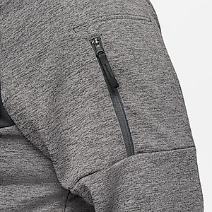 Nike Therma-FIT Men's Pullover Fitness Hoodie, (Small, Charcoal Heather/Dark Smoke)
