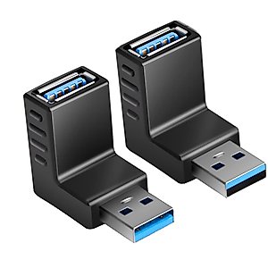 Oxsubor USB 3.0 Adapter 90 Degree Male to Female Combo Vertical Up and Down Angle Coupler Connector
