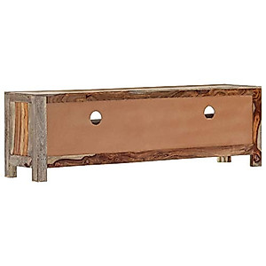 vidaXL Solid Sheesham Wood TV Cabinet Sturdy 4 Drawers Open Compartment Compact Practical TV Stand TV Unit Home Furniture 51.1"