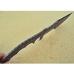 Poshland BB-17 Handmade Damascus Steel Blank Blade Full Tang Tracker Knife