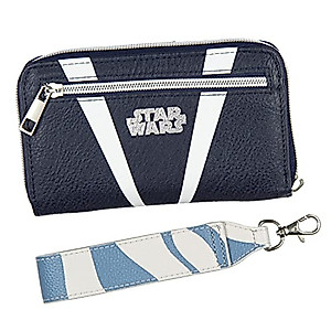 Star Wars Ahsoka Tano Full Zip Closure Wristlet Wallet w/Tech Pocket And Wrist Strap