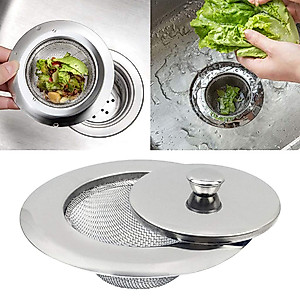 Kitchen Sink Strainer Drain Hair Catcher Bath Stopper Plug Sewer Filter with Lid Sink Strainers for Kitchen Sink Stainless Steel 3.3