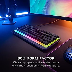 ROCCAT Magma Mini - 60% RGB Gaming Keyboard with 5 Programmable Lighting Zones, Membrane Key switches, Programmable Function Layers, Anti-Ghosting, & Spill Resistance - Black