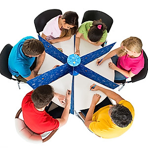 Jinei 4 Sets Student Privacy Dividers Round Table Privacy Boards for Classroom Testing Shields Multiple Station Desk Privacy Divider Testing Folders Boards for School Office Supplies