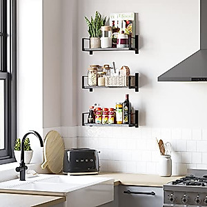 Wallniture Toledo 17"x6" Floating Bookshelf Living Room Decor, Kitchen Shelves, Bathroom Shelf, Wall Shelves for Bedroom & Office, Gray Set of 3