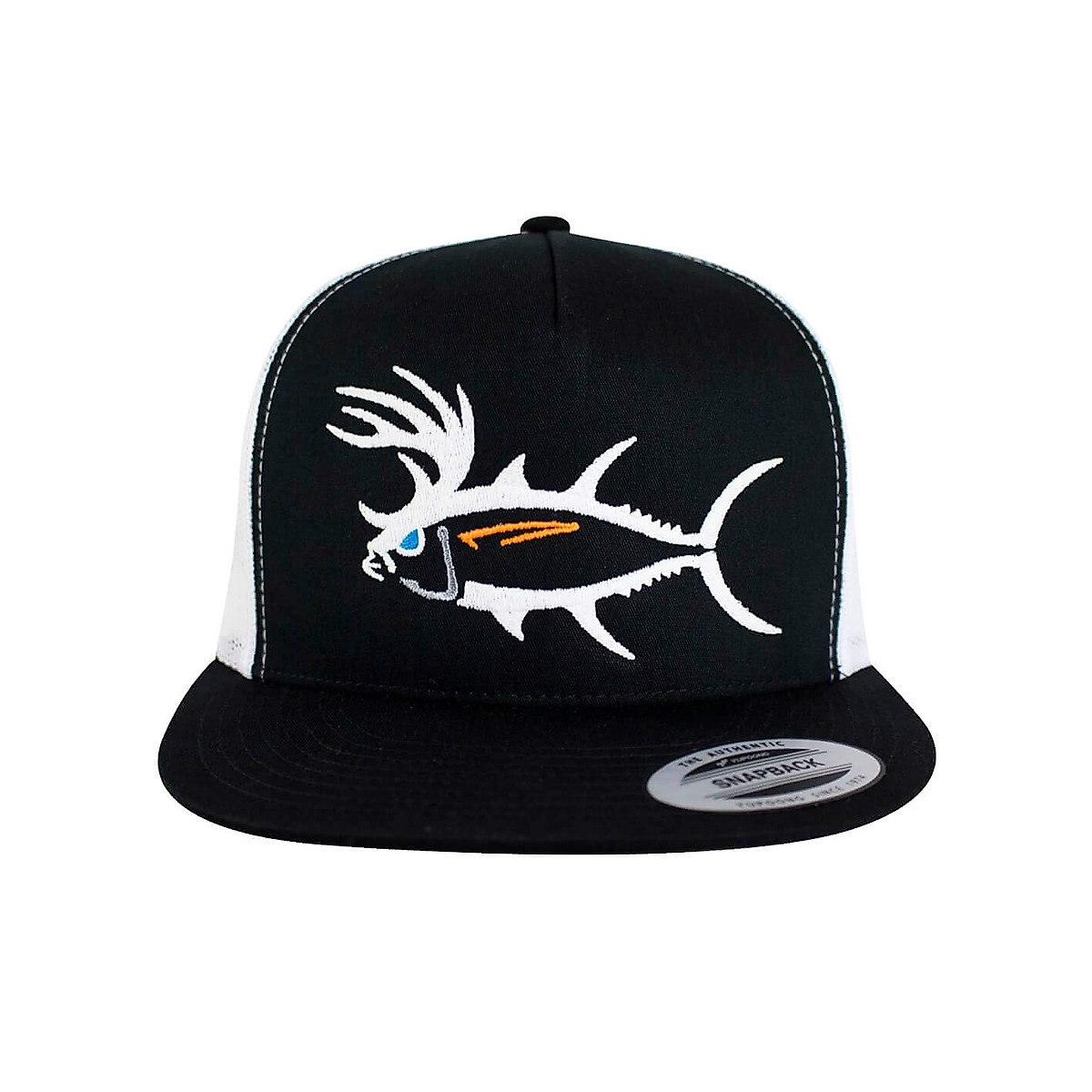 NICERIDE Buckeye Classic Snapback Mesh Back Trucker Baseball Hat (Black/White)