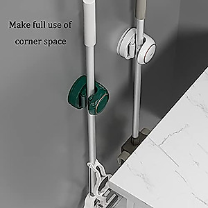 HAYAN Broom & Mop Holder, No-Drilling Wall Mount Broom Gripper Organizer, Mop Broom Hanger, Lightsaber Holder Storage (White, 1 pcs)