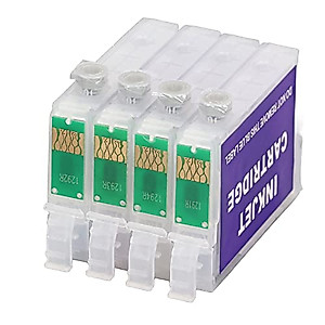 FTVOGUE Ink Cartridge,4 Colors Printing Accessory Part PP for Photo Paper Document (T1401/T1402/T1403/T1404)