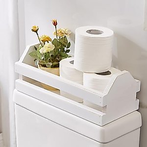 Roeveca Toilet Tank Tray Basket Toilet Paper Storage Farmhouse Decor Toilet Tank Topper Bathroom Storage Organizer Bathroom Organizer Countertop Container