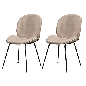 Giantex Dining Chairs Set of 2, Velvet Kitchen Chair Set with Metal Base, Max Load 330 Lbs, Armless Dining Side Chair with Padded Seat, Upholstered Modern Accent Dining Room Chairs