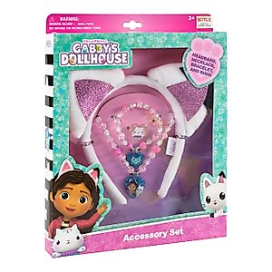 LUV HER Gabby Dollhouse Headbands for Girls - Kids Jewelry - Dress Up Set All in one Giftable Box - Headband - Play Jewelry Set - 4pc (Toddler Headband, Necklace, Dress Up Bracelet, Ring) Ages 3+